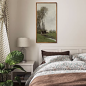 Unframed Rolled Farmhouse Vertical Wall Art Canvas - 12x24 Vertical Wall Pictures - Long Narrow Artwork - Vertical Poster - Oblong Skinny Wall Decor Living Room - French Country Landscape Oil Painting