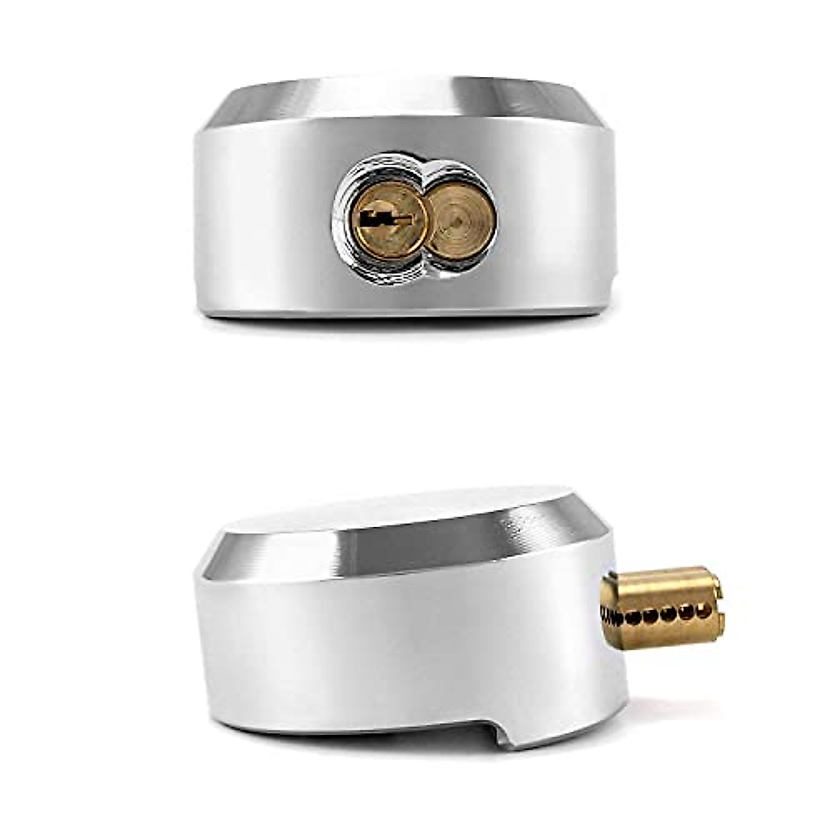 QWORK Hockey Puck Lock, 2-7/8" Trailer Door Lock, Keyed Differently, 2 Pieces