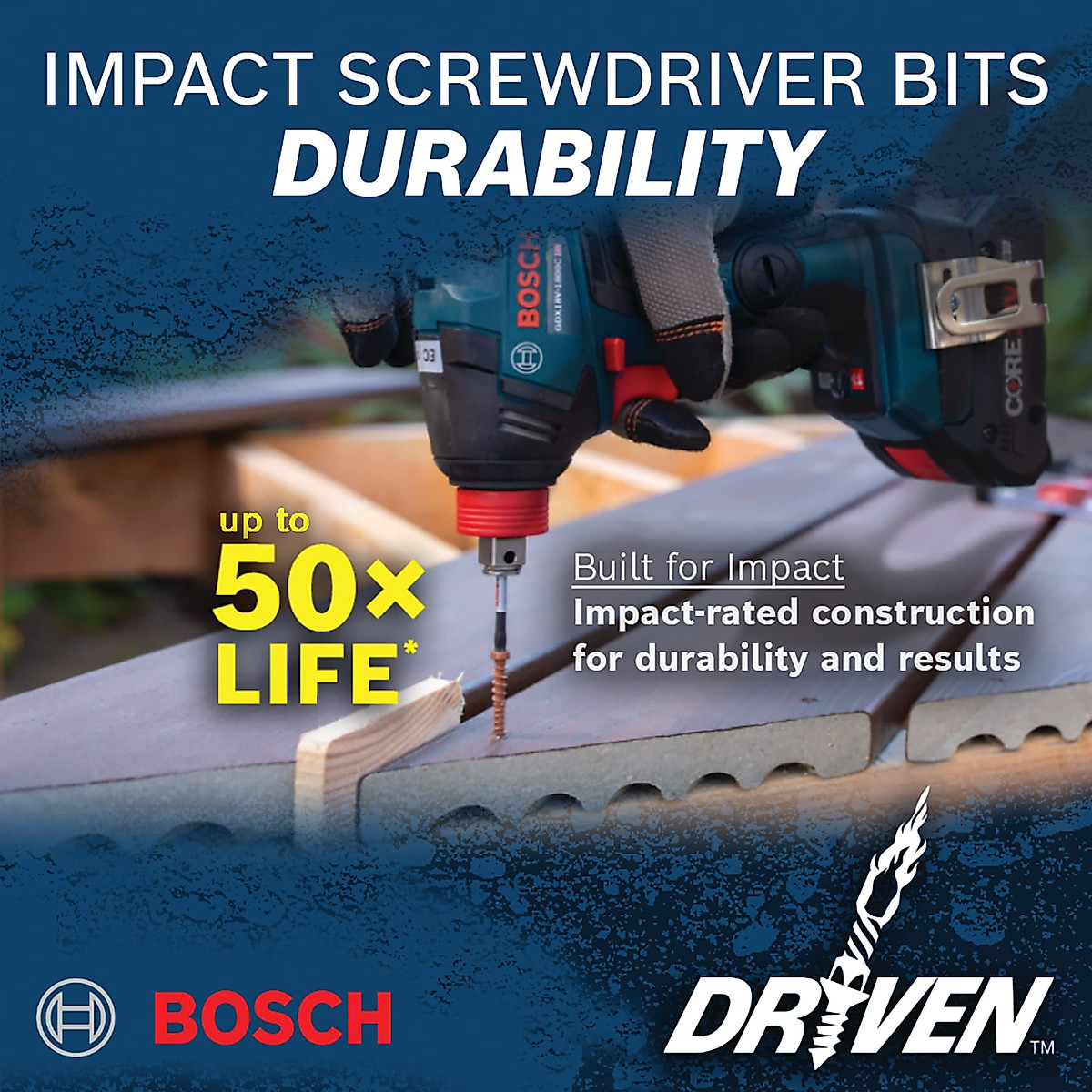 BOSCH ITDSQ2115 15 Count (Pack of 1) 1 in. Driven Square #2 Impact Tough Screwdriving Insert Bits