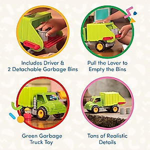 Battat – Green Recycling Truck – Classic Toddler Trucks – Eco-Friendly Toy – Soft Rubber Wheels – 18 Months + – Garbage Truck