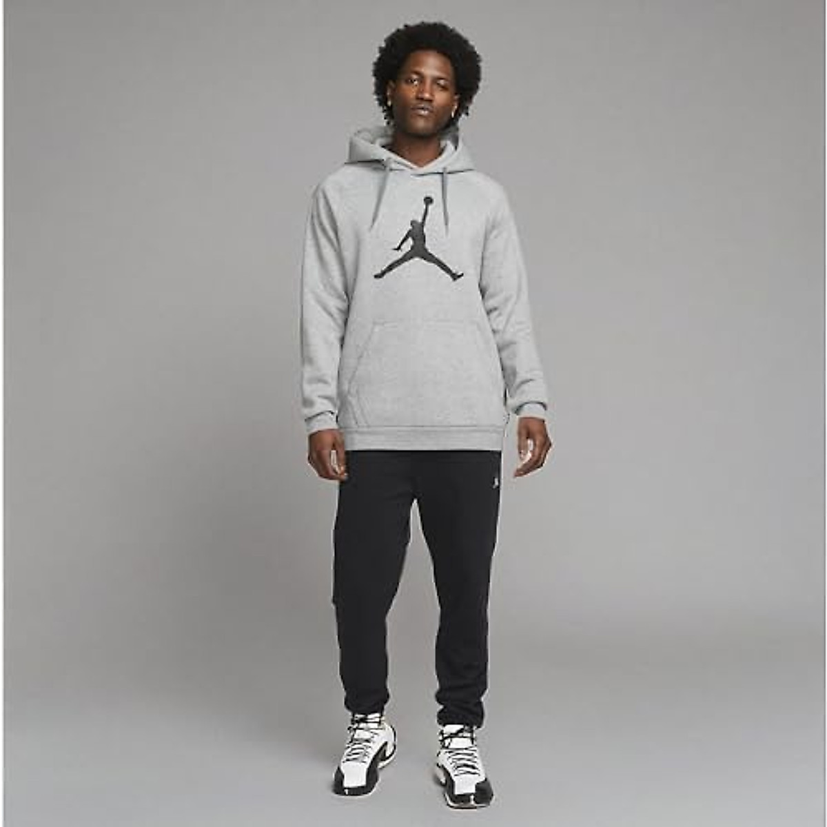 Nike Mens Jumpman Fleece Hoodie, Mens Nike Logo Hoodie, Fleece Hoodie for Men (as1, alpha, l, regular, regular, Standard, Grey, Large)