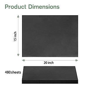 Simetufy 480 Sheets Black Tissue Paper - 15" x 20" Black Wrapping Paper, Tissue Paper for Weddings Birthday Holidays DIY Project Christmas Gift Wrapping Crafts Decor