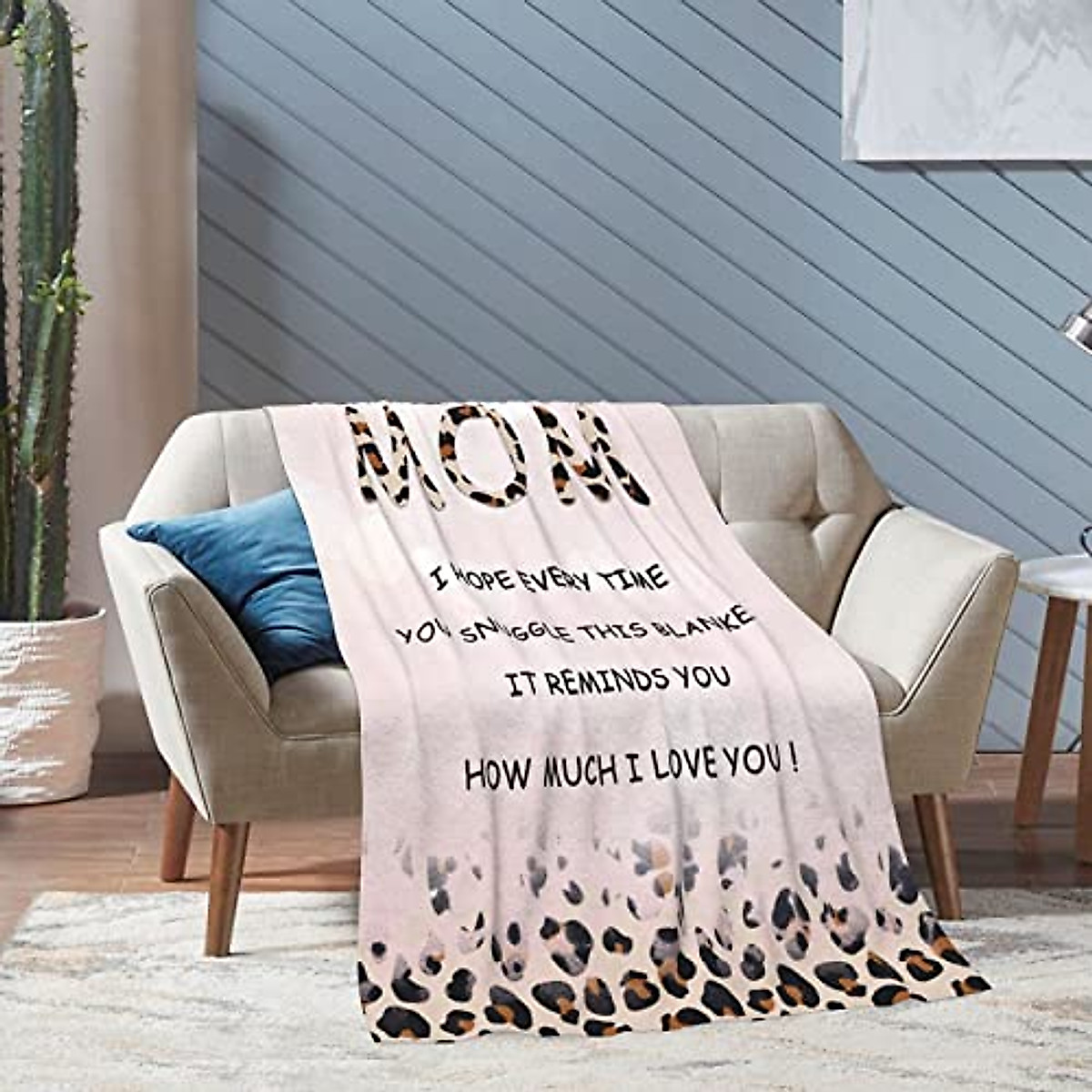 GEIFIN Birthday Gifts for Mom Blanket Mothers Day Birthday Gifts for Mom Blanket from Daughter Son,Best Mom Bday Gift Throw Blanket 60 x 50 Inch