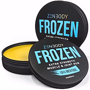 Zenbody Frozen Joint & Muscle Rub - 15% Menthol for Muscle & Joints, Extra Strength Formula, 100% Natural Ingredients, Travel-Friendly, Quick & Easy to Apply, Handcrafted in the USA - 2 Oz