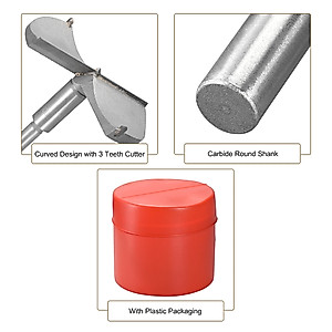 uxcell Forstner Wood Boring Drill Bit 100mm Dia. Hole Saw Carbide Alloy Steel Tip Round Shank Cutting Tool for Plywood Wood