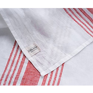 Red Hand Towels, Linen Kitchen Towel, French Tea Towel 100% Pure Linen, Bar Towels, Red Dishtowels, French Towels, Red Striped Dish Towels, Linen Bar Towels, Set of 2 18 X 28, Grain Sack Towels