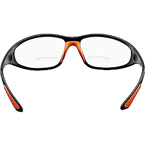 Ironwear Bradford 3030 Series Nylon Protective Safety Glasses with 2.0 Bifocal Lens, Clear Lens, Black Frame (3030-C-2.0), One Size