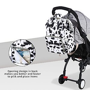 TRENDPLAY Baby Diaper Backpack for toddlers, Stroller Organizer Nappy Bag For Girls, with Insulated Pockets, Cow