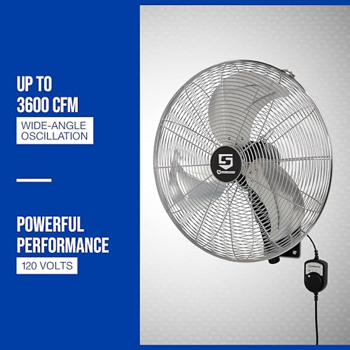 Strongway Oscillating Wall-Mount Fan - 20in., 3600 CFM