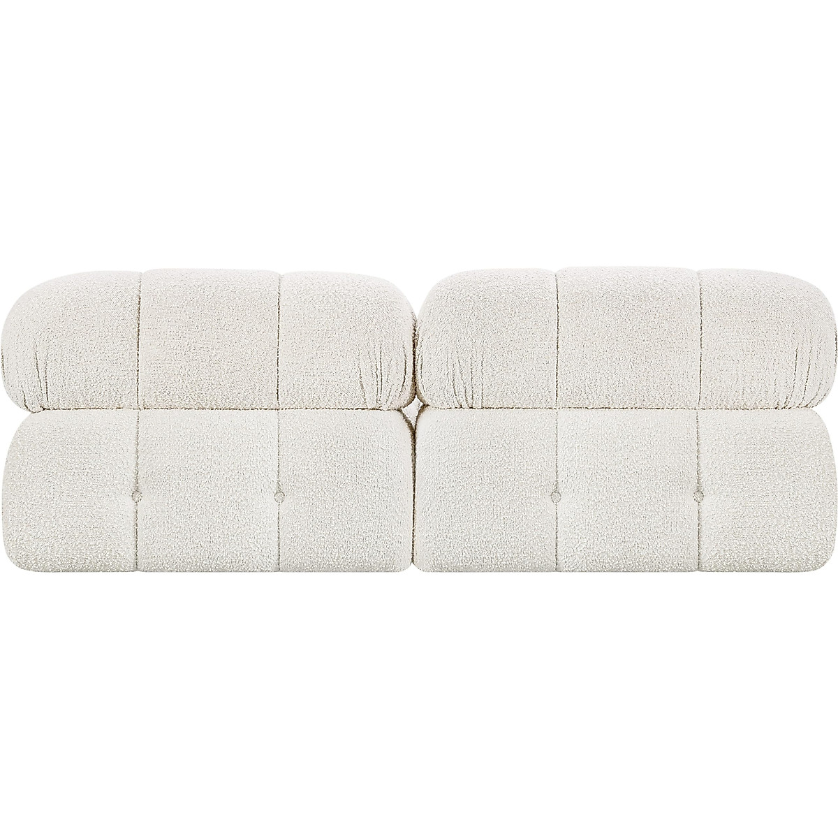 Meridian Furniture 611Cream-S68B Ames Collection Modern | Contemporary Modular Sofa with Rich Cream Boucle Fabric, Modular to Create Infinite Configurations, 68" W x 34" D x 28" H, Cream