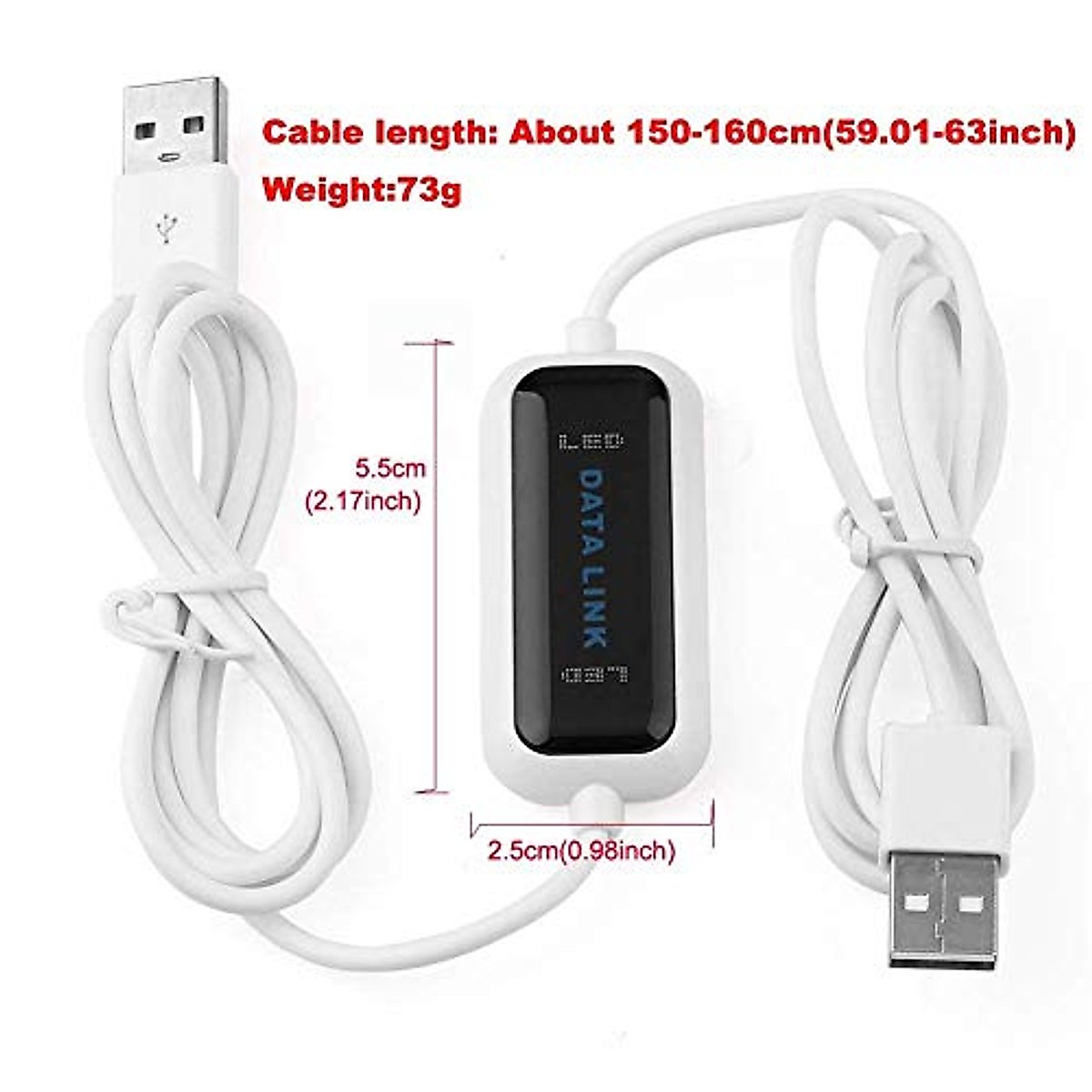 Unifire High Speed USB Pc to Pc Online Share Sync Link Net Direct Data File Transfer Bridge LED Cable Easy Copy Between 2 Computer