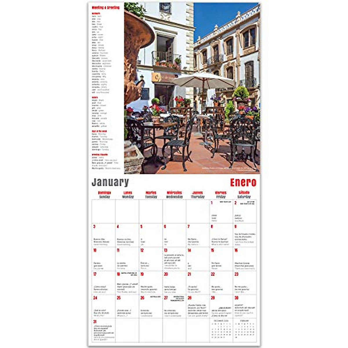 365 Days to Spanish 2021 Wall Calendar