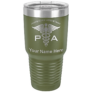 LaserGram 30oz Vacuum Insulated Tumbler Mug, PA Physician Assistant, Personalized Engraving Included (Camo Green)