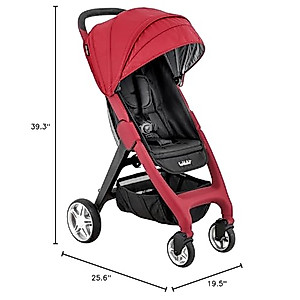 Larktale chit Chat Stroller | Lightweight Compact Stroller for Babies and Toddlers 6 Months and Up | Best Compact Stroller for Travel | Features One-Handed Steering and Easy Fold, Barossa Red