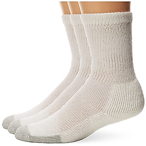 Thorlos Womens Tx Max Cushion Crew Tennis Socks, White (3 Pairs), Large US