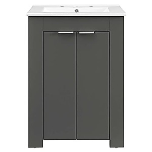 Modway Maybelle 24" Bathroom Vanity in Gray White