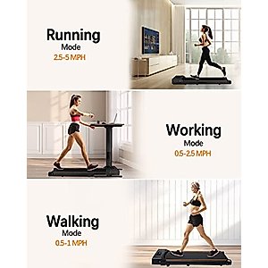 TODO Under Desk Treadmill Walking Pad 2 in 1 Walkstation Jogging Running Portable Installation Free for Home Office Use, Slim Flat LED Display and Remote Control