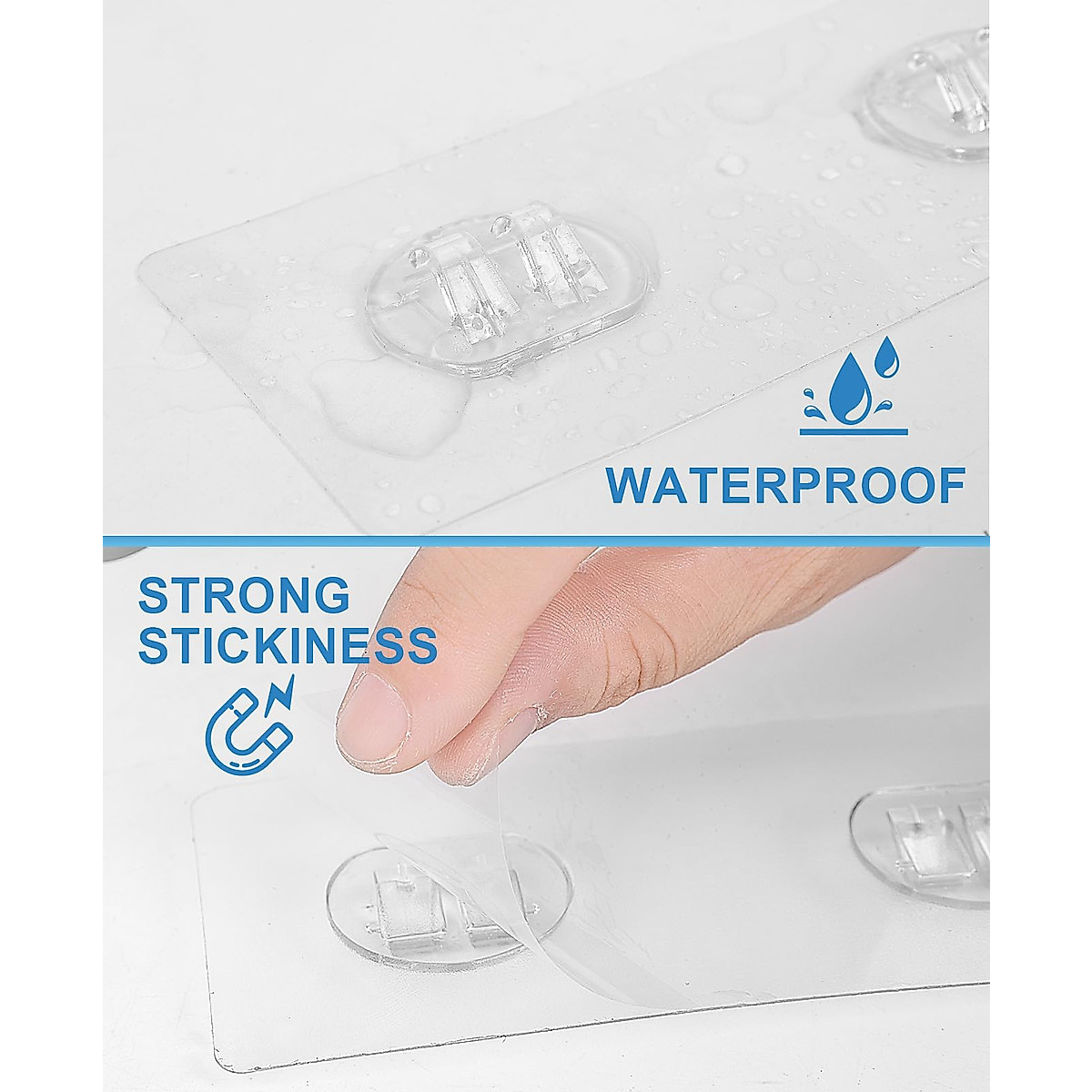 SINBOYA 14 Pack Shower Caddy Adhesive Sticker Replacement,No Drilling Shower Shelf Adhesive Hooks Strips for Shower Caddy/Bathroom Shelves/Soap Holder/Kitchen Racks