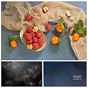 shengzkc Food Photography Backdrop 2 Pcs 21x33inch Concrete Flat Lay Photo Photographic Background Paper Double Sided for Tabletop Product Blogger Pictures Props Board Jewelry ins Video