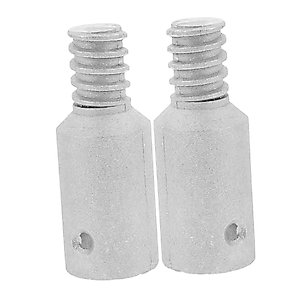 2pcs Telescopic Pole Adapter Brooms Handle Threaded End Broom Handle Threaded Push Broom Handle Pole Adapter for Broom Metal Thread Tip Handle Tips for Metal Poles Connector Silver KOMBIUDA