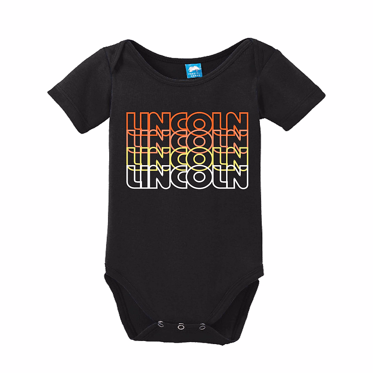 Lincoln Nebraska Retro 70s Funny Bodysuit Baby Romper Black 3-6 Month (6M)