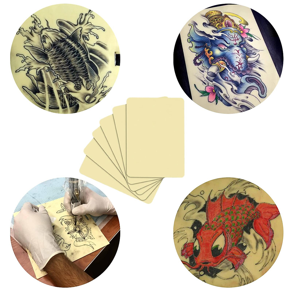 12PCS Blank Tattoo Skin Practice - 6"x8" Double Sides Tattoo Practice Skin kit Silicone Pads Tattooing Microblading Practice Skin for Beginners(0.12CM Thick) yellow