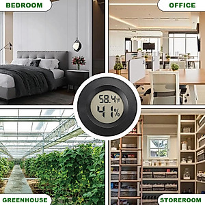 Mini Hygrometer Thermometer Digital Humidity Meter Indoor/Outdoor Humidity Monitor Reptile Thermometer for Humidors Greenhouse Garden Cellar Fahrenheit(℉)/ Celsius(℃) 2 Pack