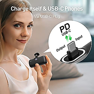 iWALK LinkPod Portable Charger, PD USB C Power Bank [2023 Upgrade] Small Fast Charging Docking Battery with LED Display Compatible with Samsung S23,S22,S20,S10,Note 20/10,LG,Android Phones, Black