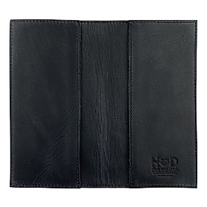 Hide & Drink, Checkbook Cover, Minimalist Organizer, Check Presenter, Bill Holder for Waiter and Waitress, Restaurant Accessories, Full Grain Leather, Handmade, Charcoal Black