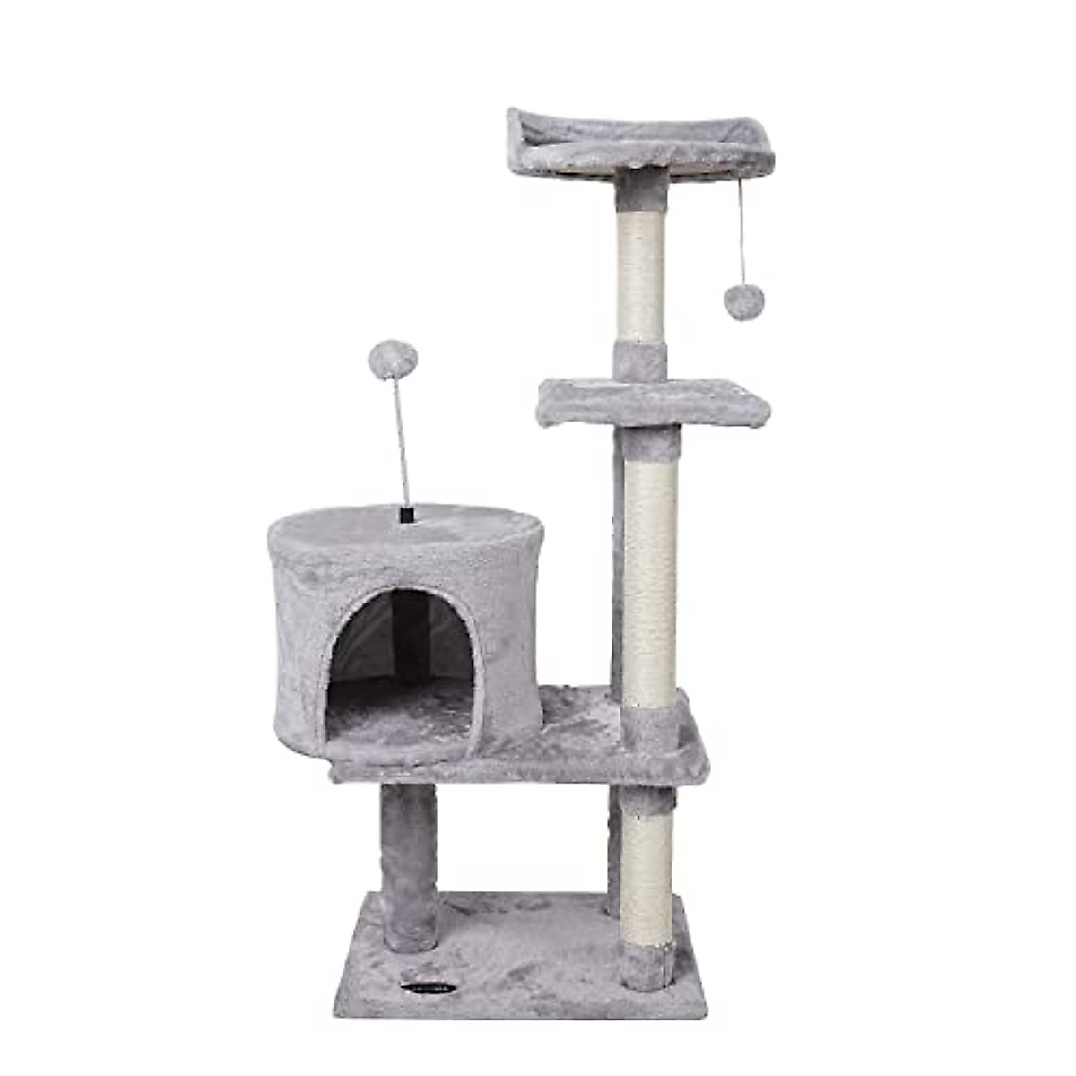 FISH&NAP US06H Cat Tree Cat Tower Cat Condo Sisal Scratching Posts with Jump Platform Cat Furniture Activity Center Play House Grey