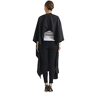SMARTHAIR Professional Salon Cape Polyester Haircut Apron Barber Cape,54"x62",Black,C007001E-L