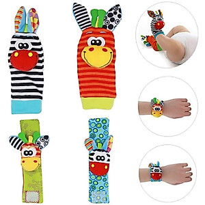 Baby Socks Wrist Rattles for Infants | Rattle Socks for Baby Girls & Boys (Zebra),Large