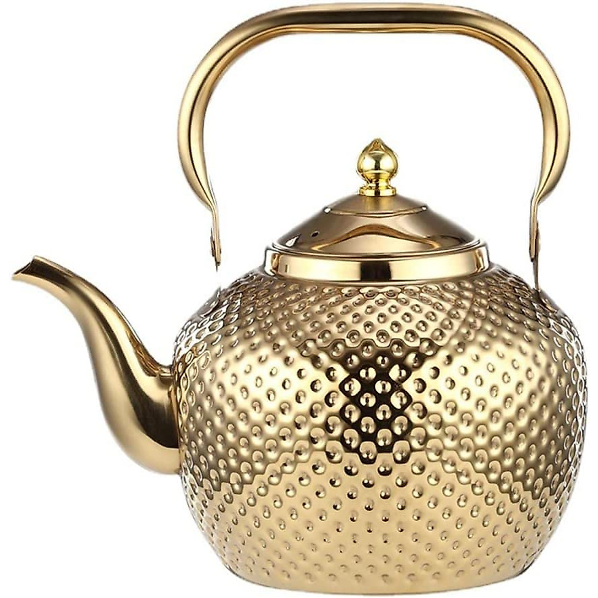 SANQIAHOME 2000ml teapot with Infuser stainless steel Water Boilers lifting handle Tea Maker Water Kettle for Induction/Gas gold