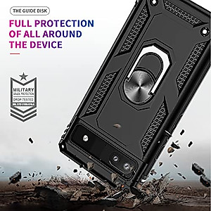 LeYi for Pixel 6A Case with Kickstand, Heavy Duty Google Pixel 6A Case (NOT FIT 6/6 Pro) with [2 Pack] Camera Protector, Military-Grade Rugged Phone Case with Magnetic Ring for Pixel 6A, Black