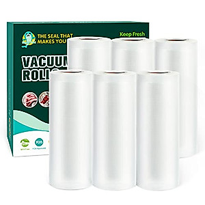 Happy Seal Vacuum Sealer Bags 8x25 Rolls 6 Pack for Food Saver, Seal a Meal, BPA Free, Commercial Grade, Great for Vac Storage, Meal Prep or Sous Vide