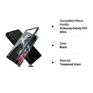 Magnetic Case for Samsung Galaxy S22 Ultra, Double Sided Clear Tempered Glass Phone Case [Super Magnetic Adsorption], 360 Full Protective Support Wireless Charger Case for Galaxy S22 Ultra 5G 6.8''