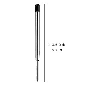 MengRan 3.9'' Parker Compatible Ballpoint Pen Refills, Medium Point, Metal G2 Pen Refill, Black Ink Pen Refills,Pack of (20)