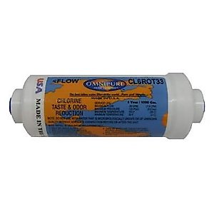 Omnipure K2333-JJ 2 x 6 T33 Acid Wash GAC Carbon Inline Cartridge