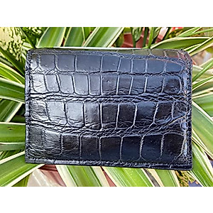 Double side Navy Blue Crocodile Alligator leather skin Credit Cardholder, leather credit cardcase, leather creditcard cover
