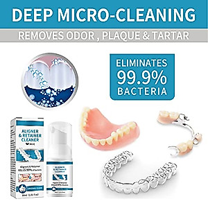 30ml Foam Cleaner for Aligner, Retainer, Denture, Night Guard, Mouth Guard, Mint Extract Retainer Night Guard Cleaner Denture Cleaner for Teeth Whitener