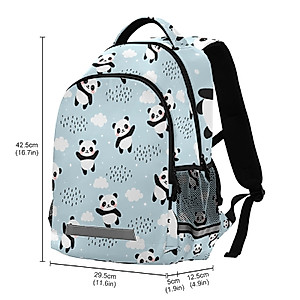 Panda Blue Backpack for Boys Girls Schoolbag Laptop Book Bags for School Students Casual Daypack Rucksack for Teens Travel
