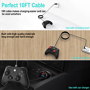 10FT/3m Fast Charging Cable for Xbox Series X S/PS5 DualSense/Switch Pro Controller,Replacement USB C Cable Charger Wire Power Cord for Nintendo Switch/Steam Deck/Samsung Galaxy S9 S8 Note 8,etc