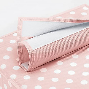 mDesign Fabric Hanging Organizer - Over Closet Rod Storage with 6 Shelves for Baby Nursery Bedroom Organization - Hold Clothes, Linens, Toys, Accessories - 2 Pack, Pink/White Polka Dot