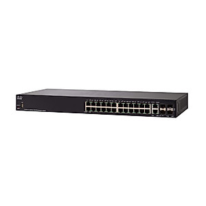 Cisco SF350-24 Managed Switch | 24 10/100 Ports | 4 Gigabit Ethernet (GbE) Combo SFP | Limited Lifetime Protection (SF350-24-K9-NA)