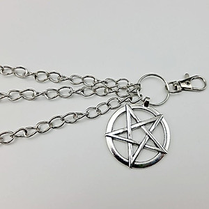 Punk Pants Chain, Pentagram Keychains for Men Women Jean Trouser Biker Chains Jewelry Gothic Rock Emo Accessories