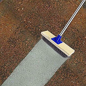 YCUTE Deck Brush, Stainless Steel Wire with Long Handle 43", Perfect for Algae, Tough Stains on Concrete, Swimming Pool, Walkways and Patio