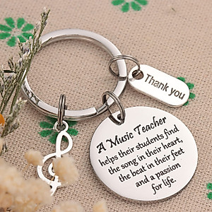 AHAETH Music Teacher Gifts Women Keychain For Men Male Funny Band Director Best Choir Music Note Keyring Music Teacher Keychain