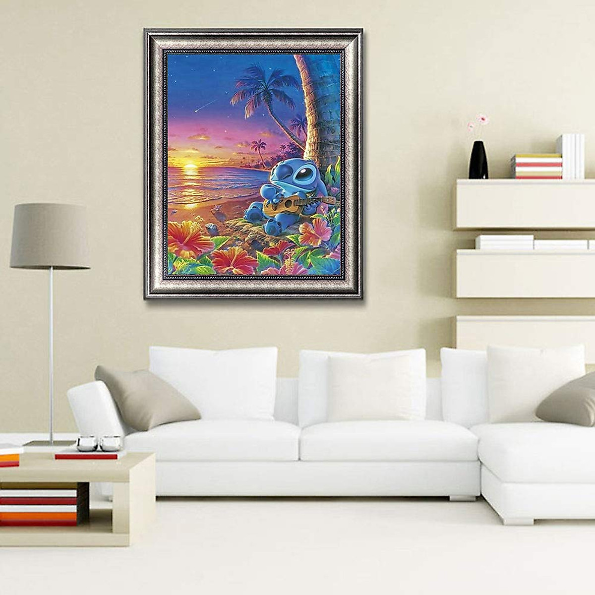 DIY 5D Diamond Painting by Numbers Kits for Adults,16"X12" Stitch Playing Guitar DIY Paintings Crystal Rhinestone Diamond Embroidery Full Drill Cross Stitch Kit Pictures Arts Craft for Home Décor