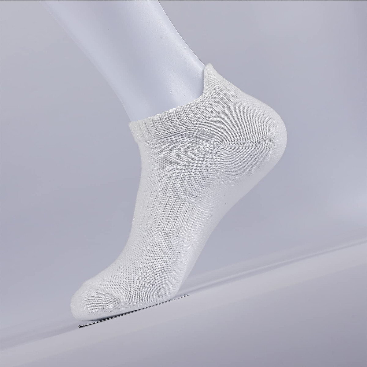 BallHull Women's and Men's Running Ankle Socks Low Cut Breathable Socks With Tab 6 Pairs, Black