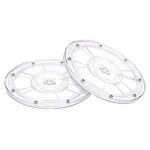 MECCANIXITY 8inch Rotating Swivel Stand with Steel Ball Bearings Lazy Susan Base Turntable for Kitchen Corner Cabinets, Clear Pack of 2